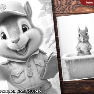 Squirrel Coloring Pages for Adults and for Kids for Relax and Stress ...