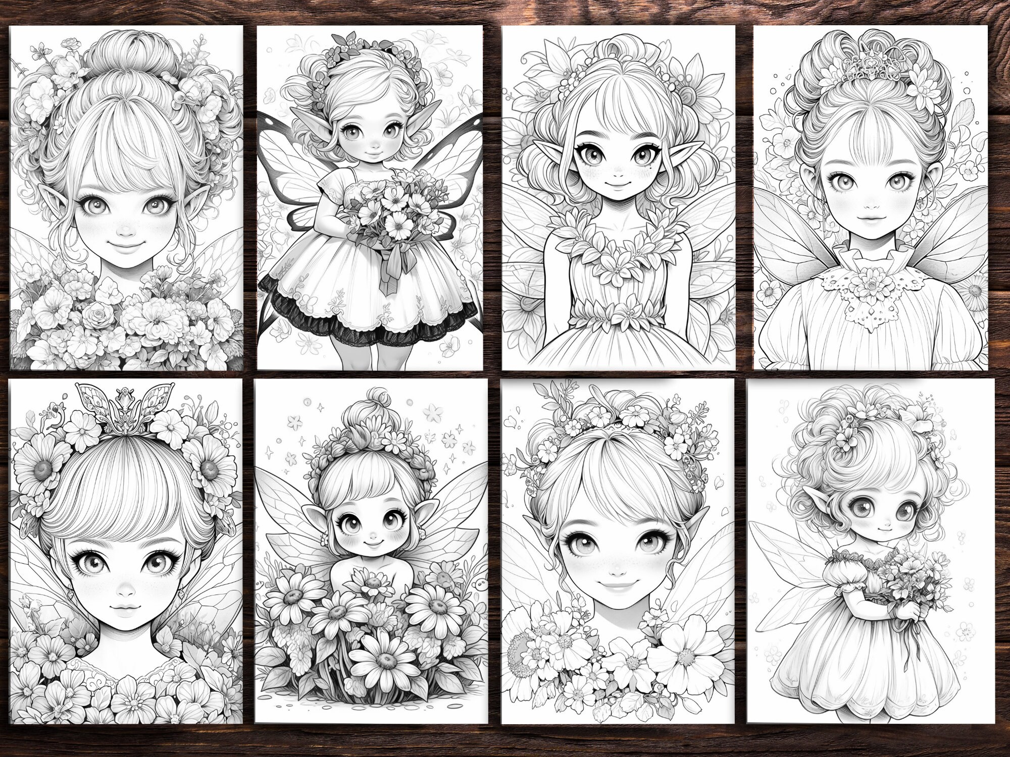 Flower Fairy, Coloring Pages for Adults and for Kids for Relax and ...