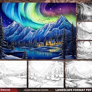 Northern Lights Coloring Pages for Adults and for Kids for Relax and ...