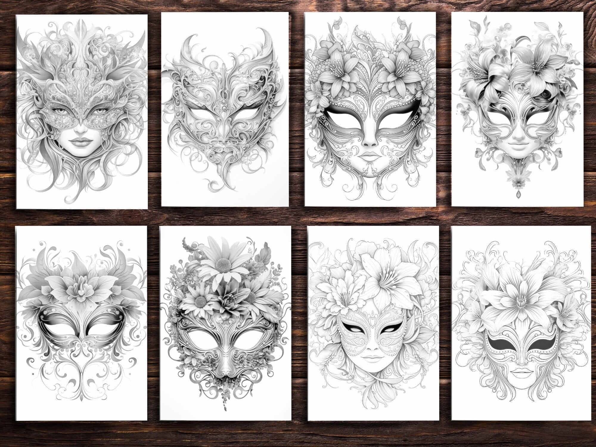 Masquerade Mask Coloring Pages for Adults and for Kids for Relax and ...