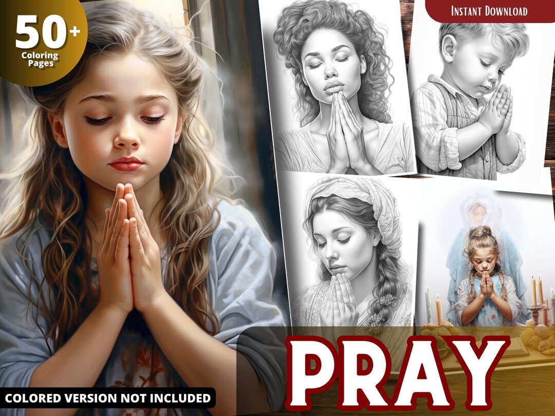 People Praying Coloring Pages for Adults and for Kids for Relax and ...