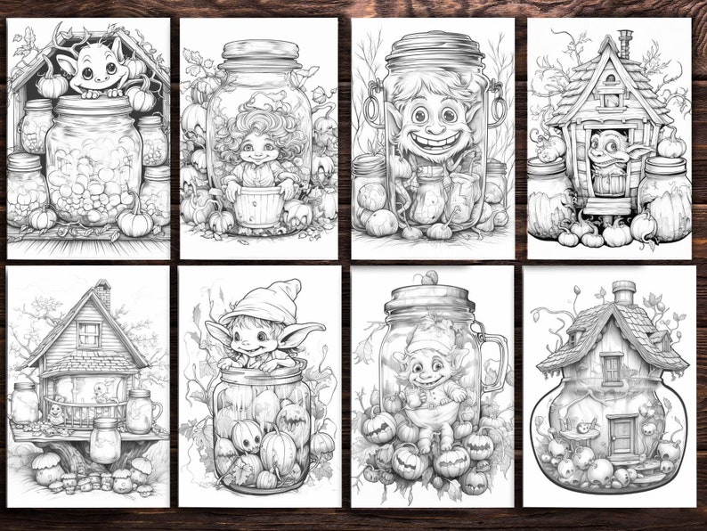 Goblins in Jar Coloring Pages for Adults and for Kids for Relax and ...