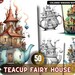 Teacup Fairy House Coloring Pages for Adults and for Kids for Relax and ...