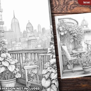 Balcony Garden Coloring Pages for Adults and for Kids Coloring Pages ...