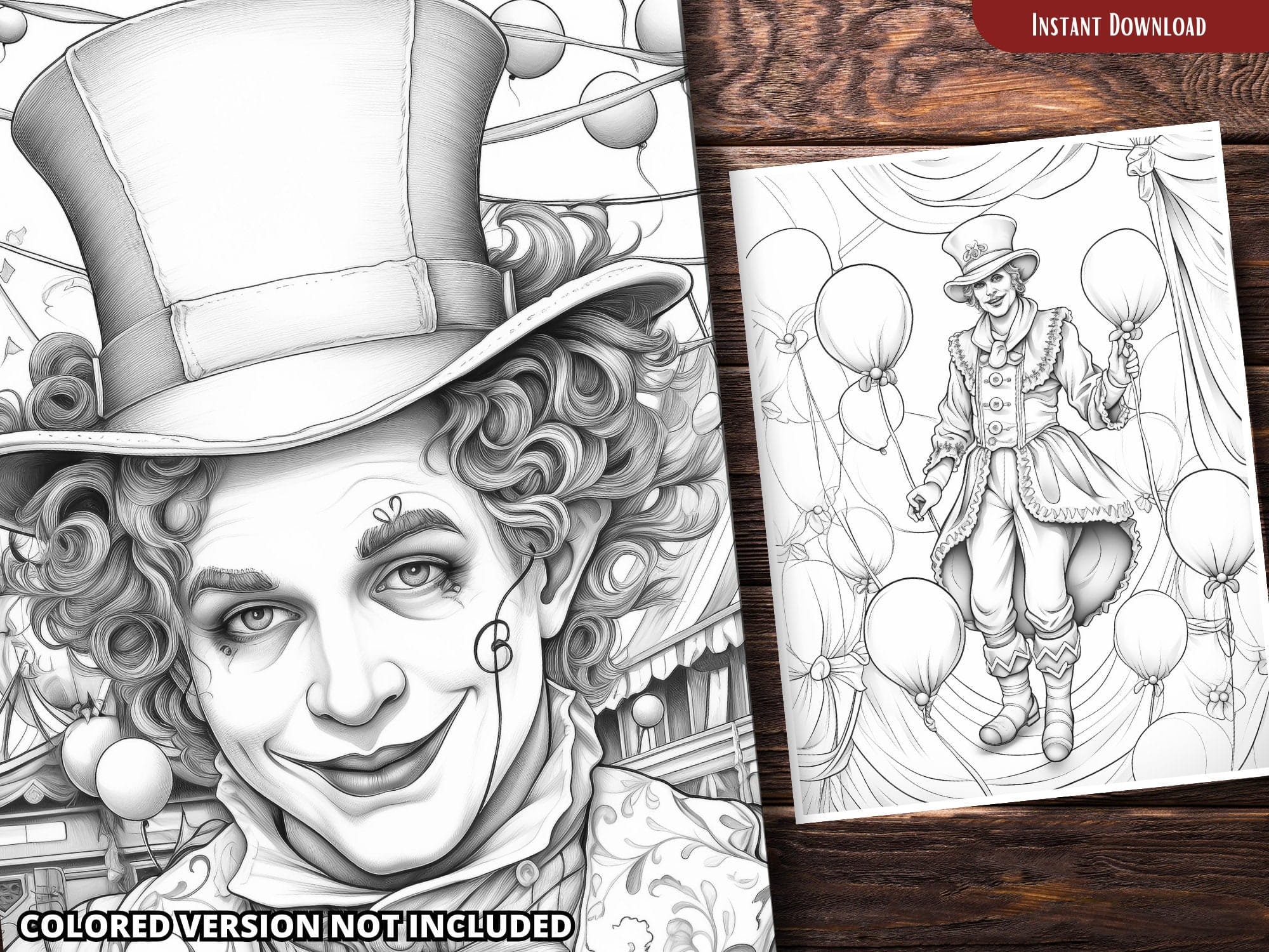 Circus Clown, Acrobatics Coloring Pages for Adults and for Kids for ...