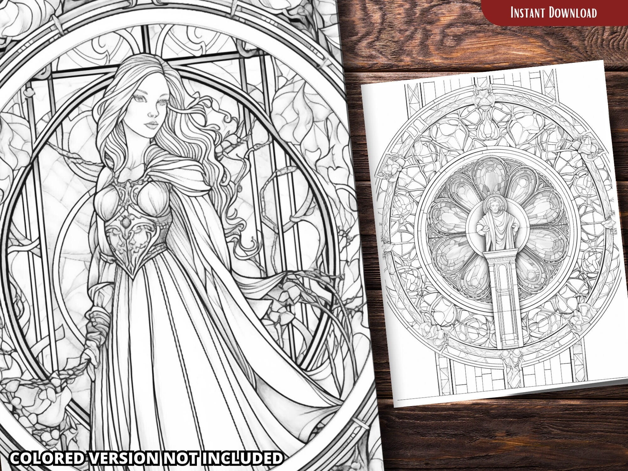 Stained Glass Collection Coloring Pages for Adults and for Kids ...