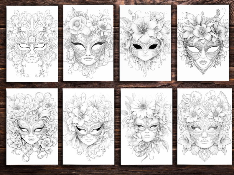 Masquerade Mask Coloring Pages for Adults and for Kids for Relax and ...