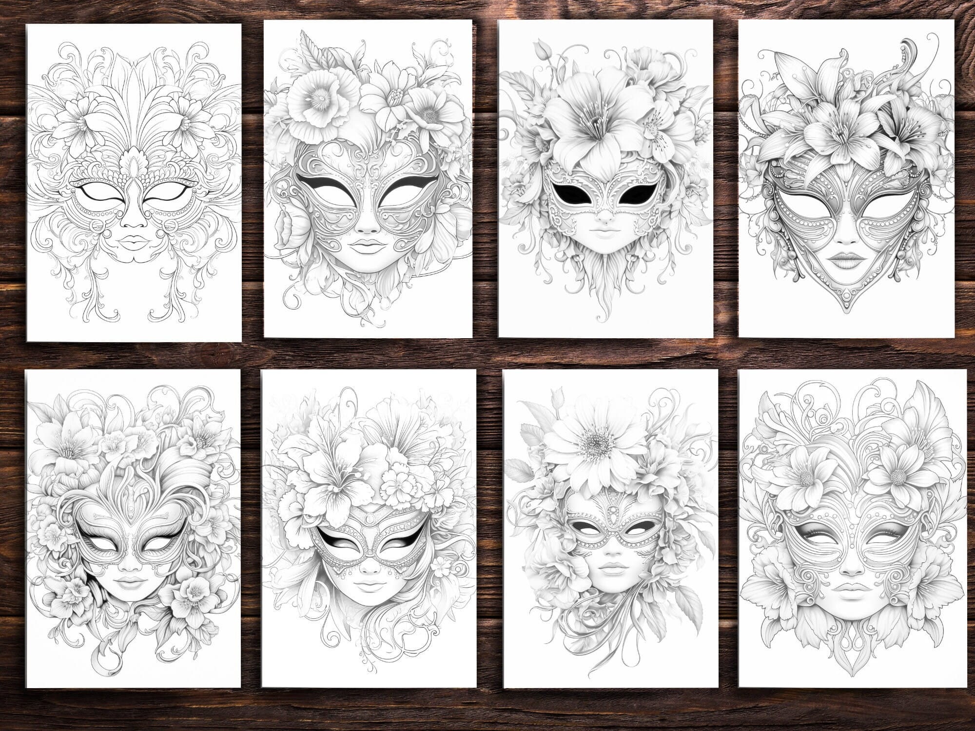 Masquerade Mask Coloring Pages for Adults and for Kids for Relax and ...