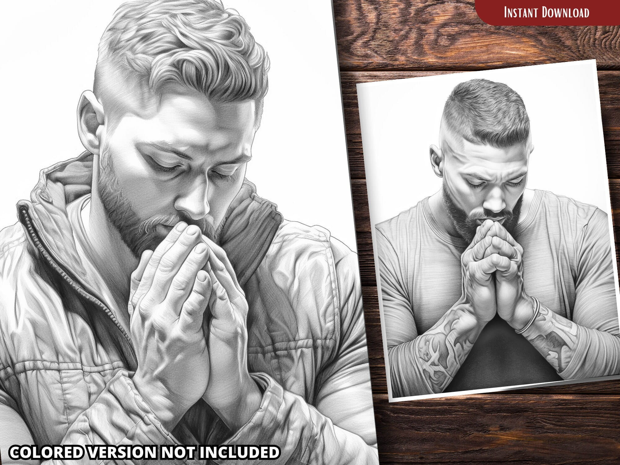 People Praying Coloring Pages for Adults and for Kids for Relax and ...