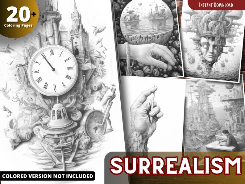 Surrealism Coloring Pages for Adults and for Kids Coloring Pages ...