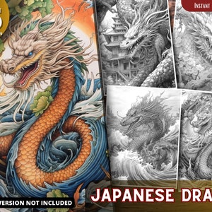 Japanese Dragon Coloring Pages for Adults and for Kids for Relax and ...