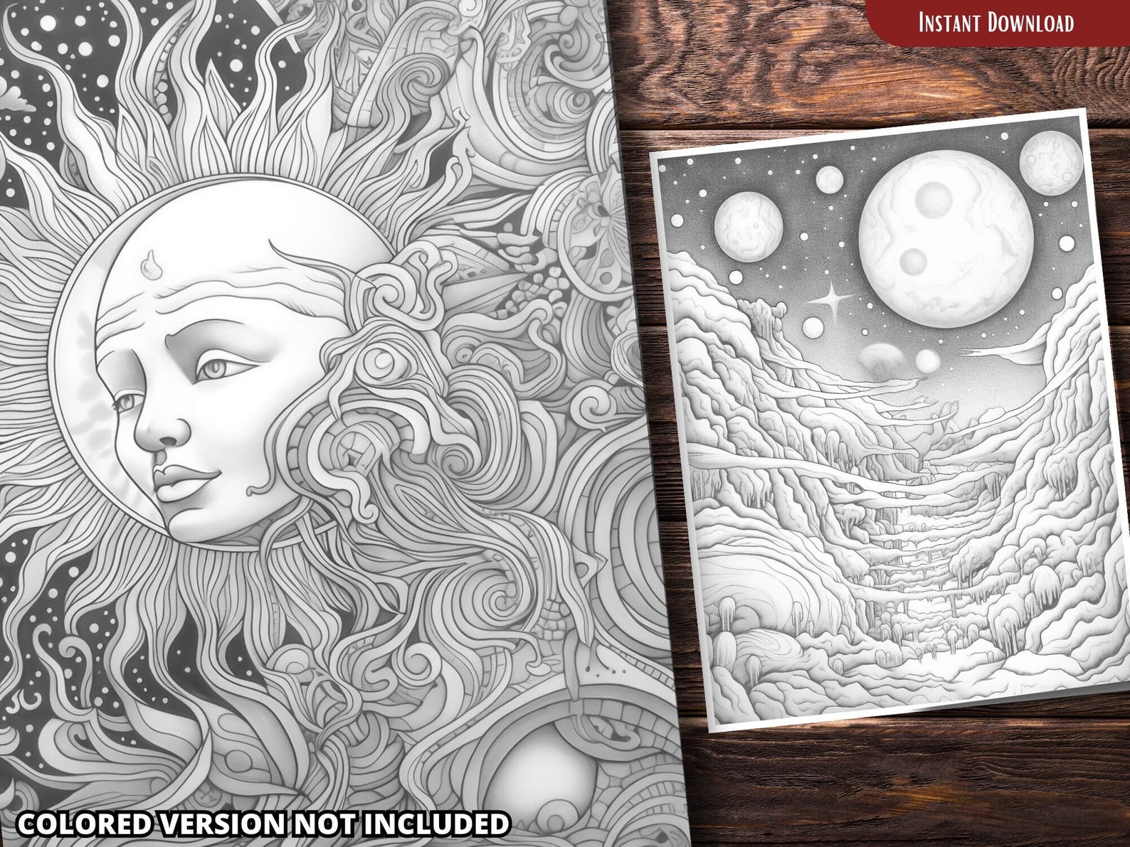 Psychadelic Shape Coloring Pages for Adults and for Kids for Relax and ...