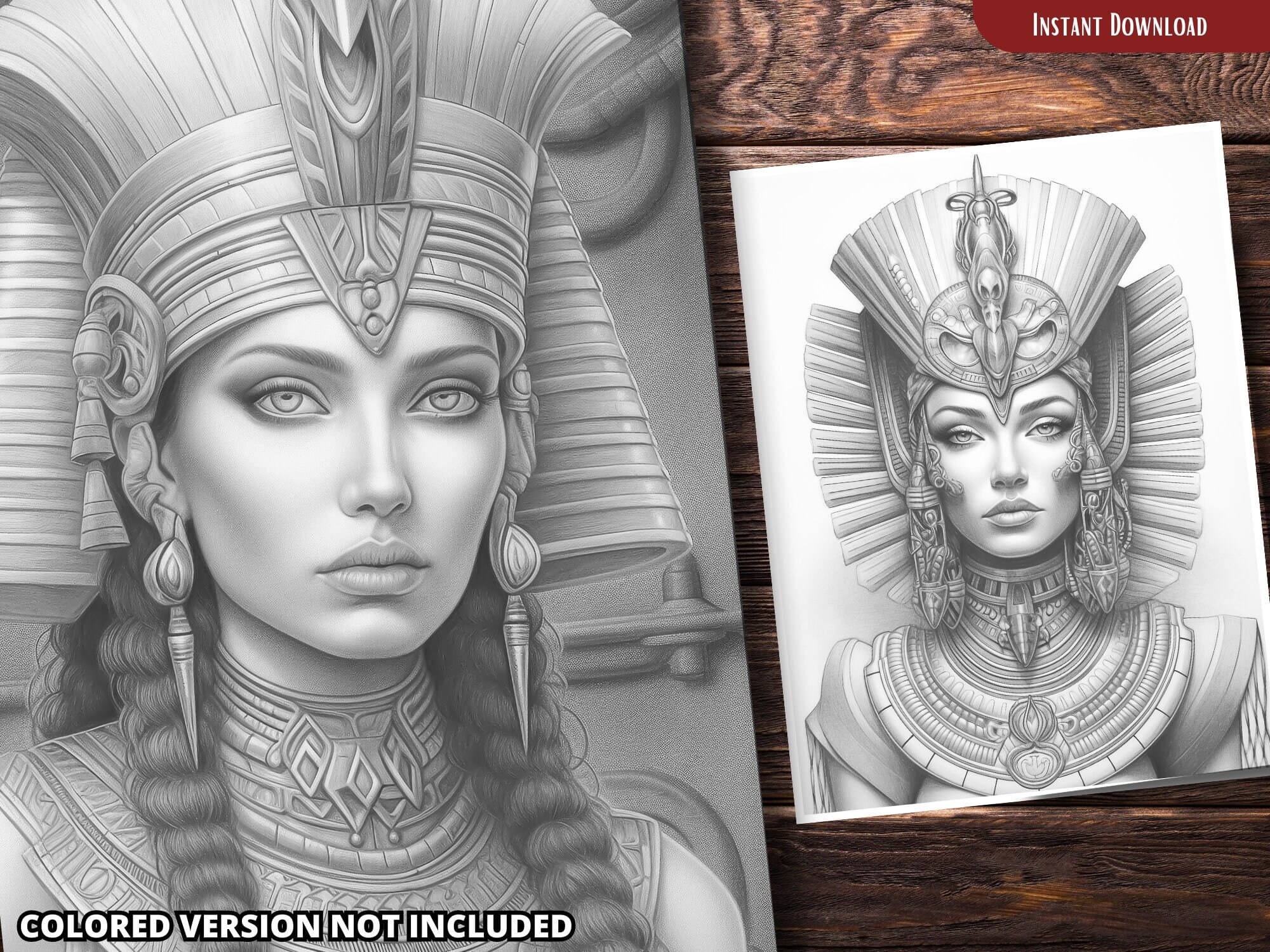 Egyptian Queen Coloring Pages for Adults and for Kids for Relax and ...