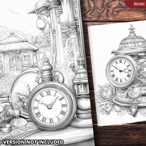 Clock Coloring Pages for Adults and for Kids for Relax and Stress ...