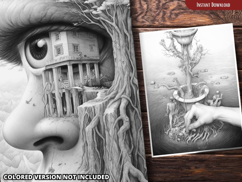 Surrealism Coloring Pages for Adults and for Kids Coloring Pages ...