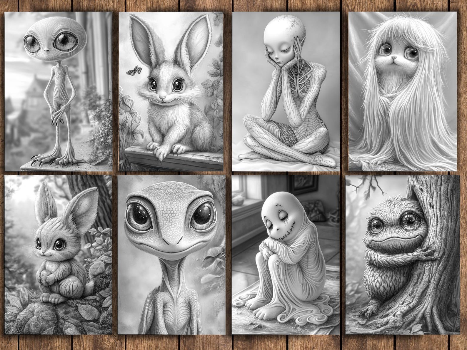 Cute Creature Coloring Pages for Adults and for Kids for Relax and ...
