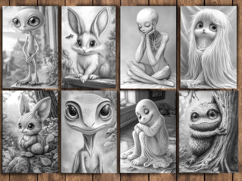 Cute Creature Coloring Pages for Adults and for Kids for Relax and ...