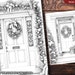 Christmas Doors Coloring Pages for Adults and for Kids Grayscale ...