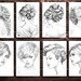 Hair Style Coloring Pages for Adults and for Kids, Grayscale Coloring ...