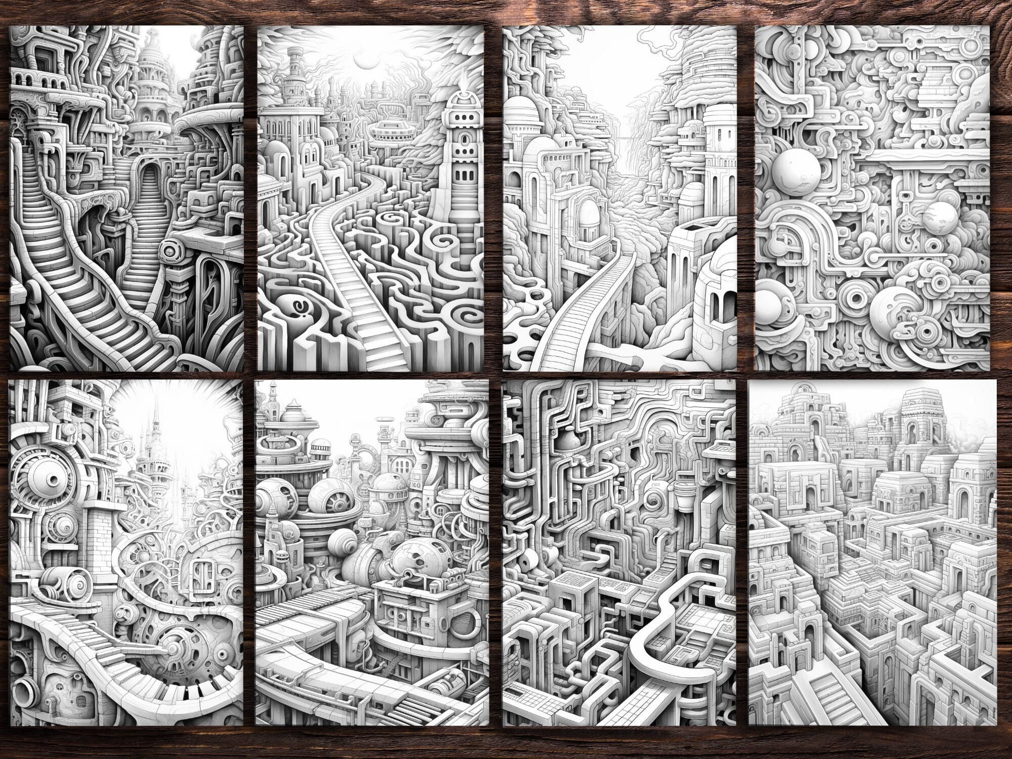 Labyrinth Coloring Pages for Adults and for Kids for Relax and Stress ...