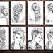 Hair Style Coloring Pages for Adults and for Kids, Grayscale Coloring ...