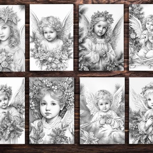 Christmas Angels Coloring Pages for Adults and for Kids for Relax and ...