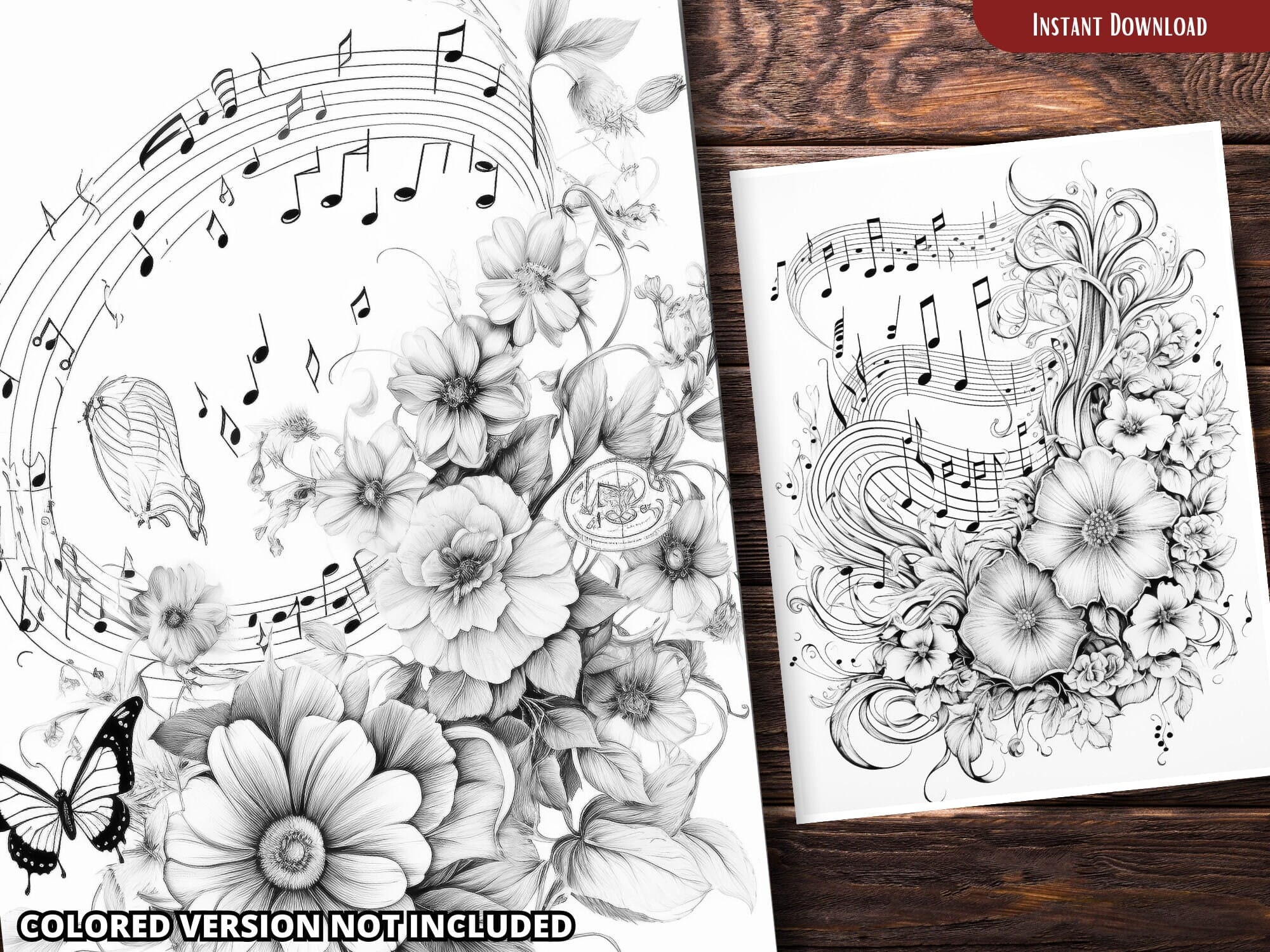 Music Chill Coloring Pages for Adults and for Kids for Relax and Stress ...