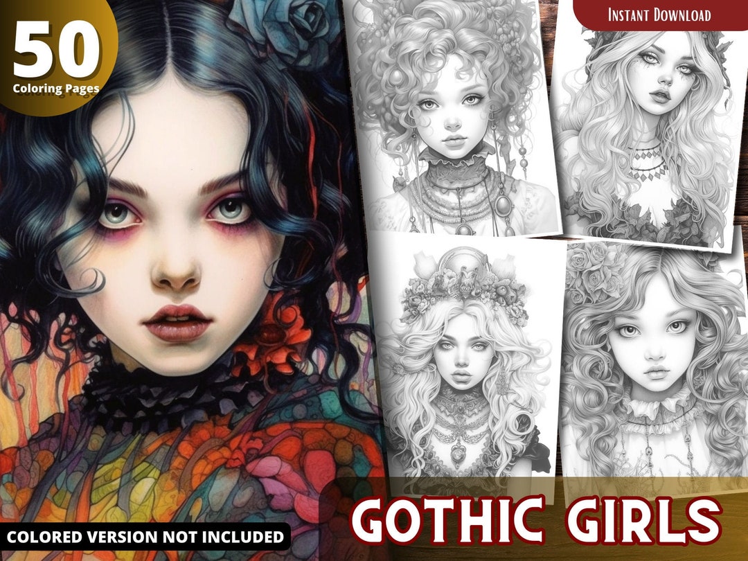 Gothic Girl Coloring Pages for Adults and for Kids Coloring Pages ...