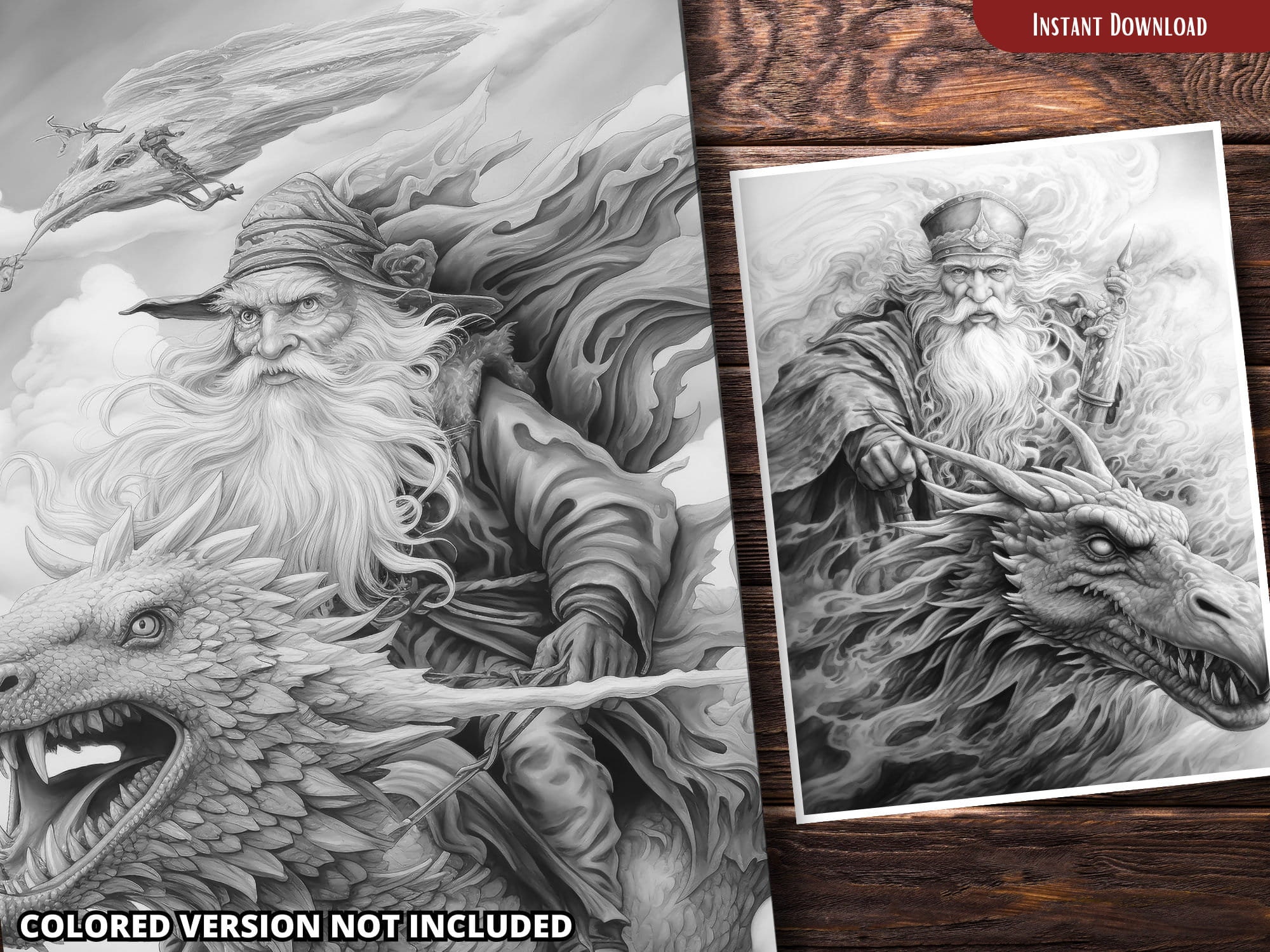 Wizard Coloring Pages for Adults and for Kids for Relax and Stress ...