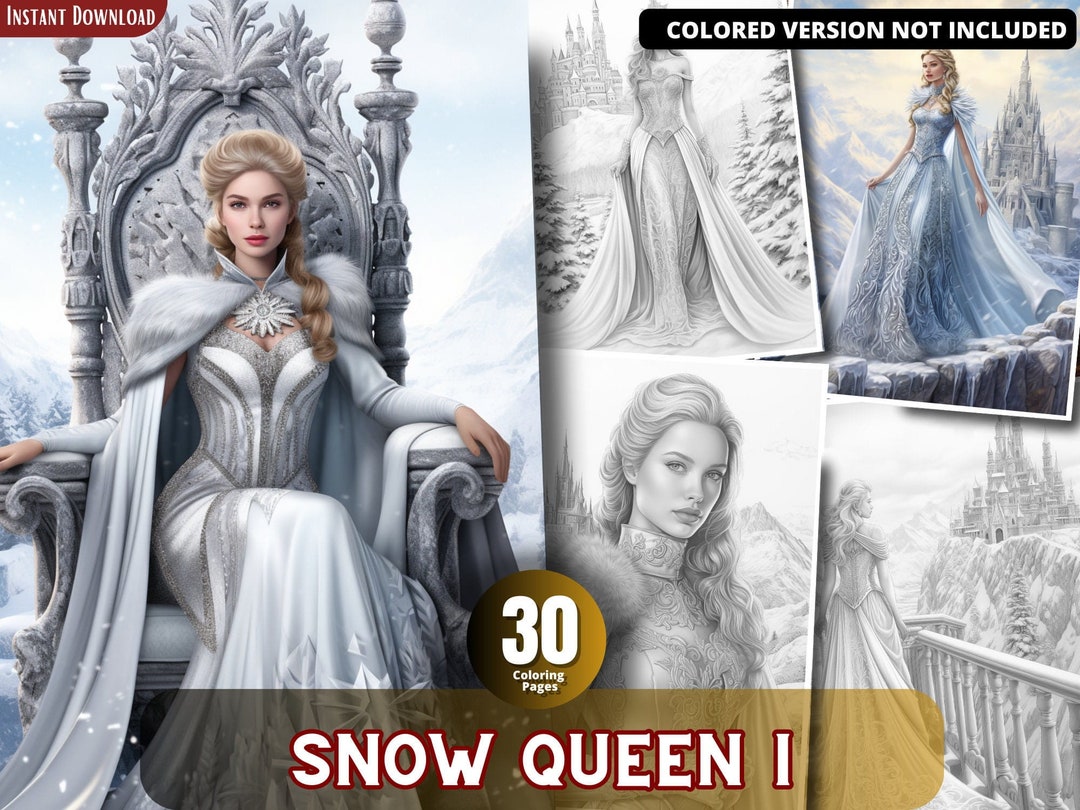 Snow Queen 1 Coloring Pages for Adults and for Kids for Relax and ...