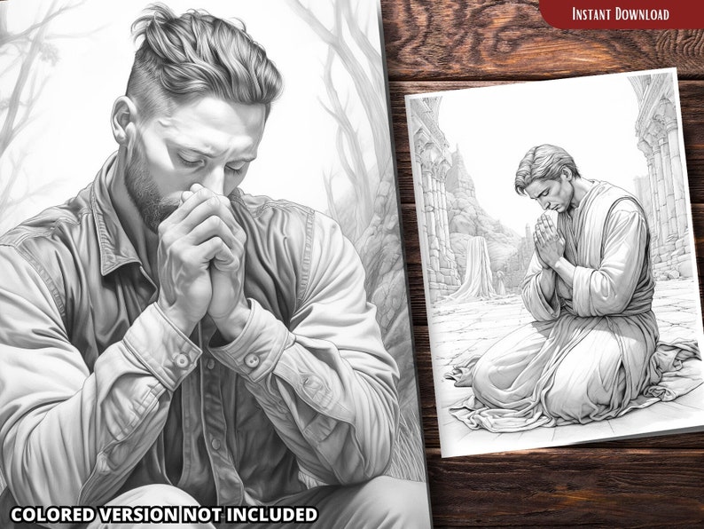 People Praying Coloring Pages for Adults and for Kids for Relax and ...