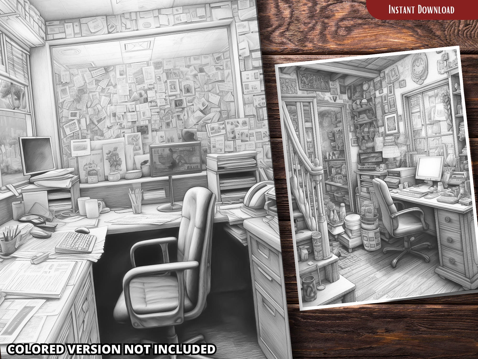 Office Coloring Pages for Adults and for Kids for Relax and Stress ...