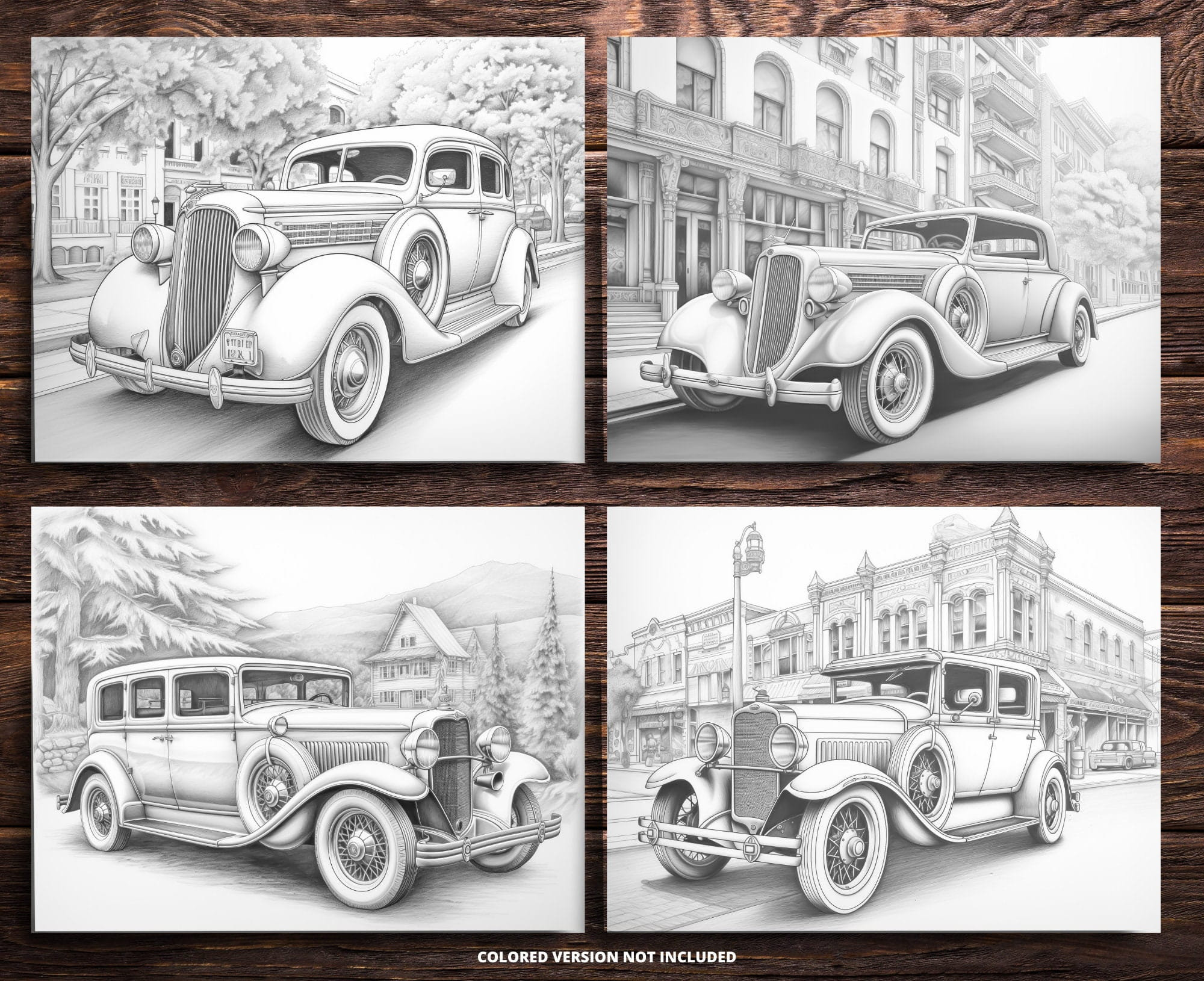 Old Cars Coloring Pages Adults Kids Coloring Pages, Instant Download ...