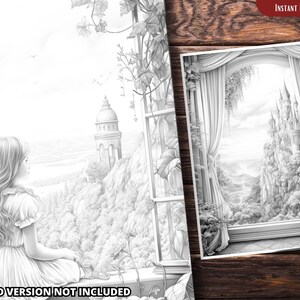 Magical Fantasy Window Coloring Pages for Adults and for Kids for Relax ...