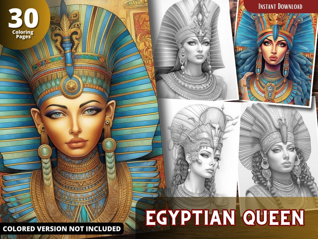 Egyptian Queen Coloring Pages for Adults and for Kids for Relax and ...