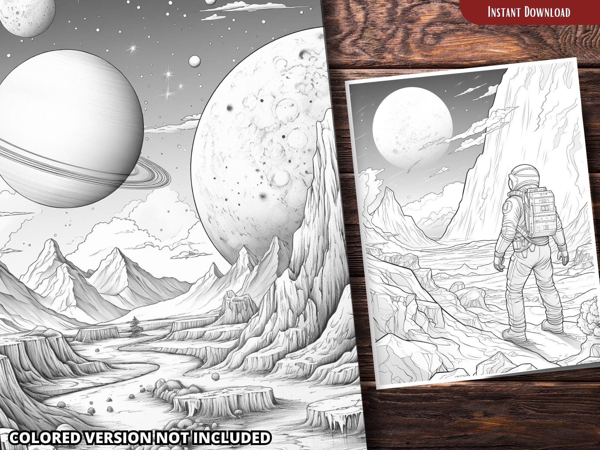 Space Planet Coloring Pages for Adults and for Kids Coloring Pages ...