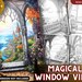 Magical Window Fantasy Coloring Pages, Grayscale Art (printable PDF) - Etsy