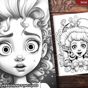 Cute Sally Coloring Pages for Adults and for Kids, Grayscale Coloring ...
