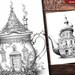 Teacup Fairy House Coloring Pages for Adults and for Kids for Relax and ...