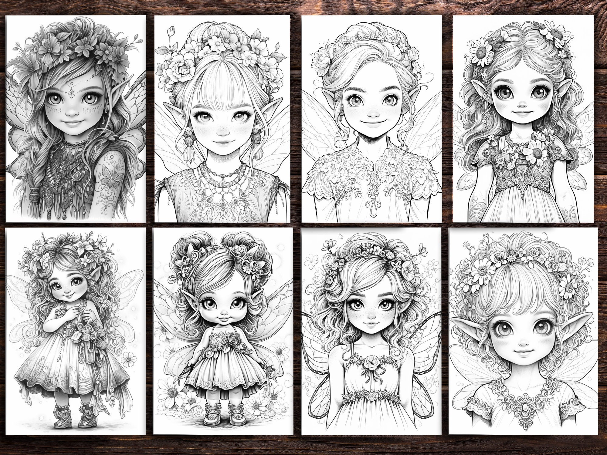 Flower Fairy, Coloring Pages for Adults and for Kids for Relax and ...