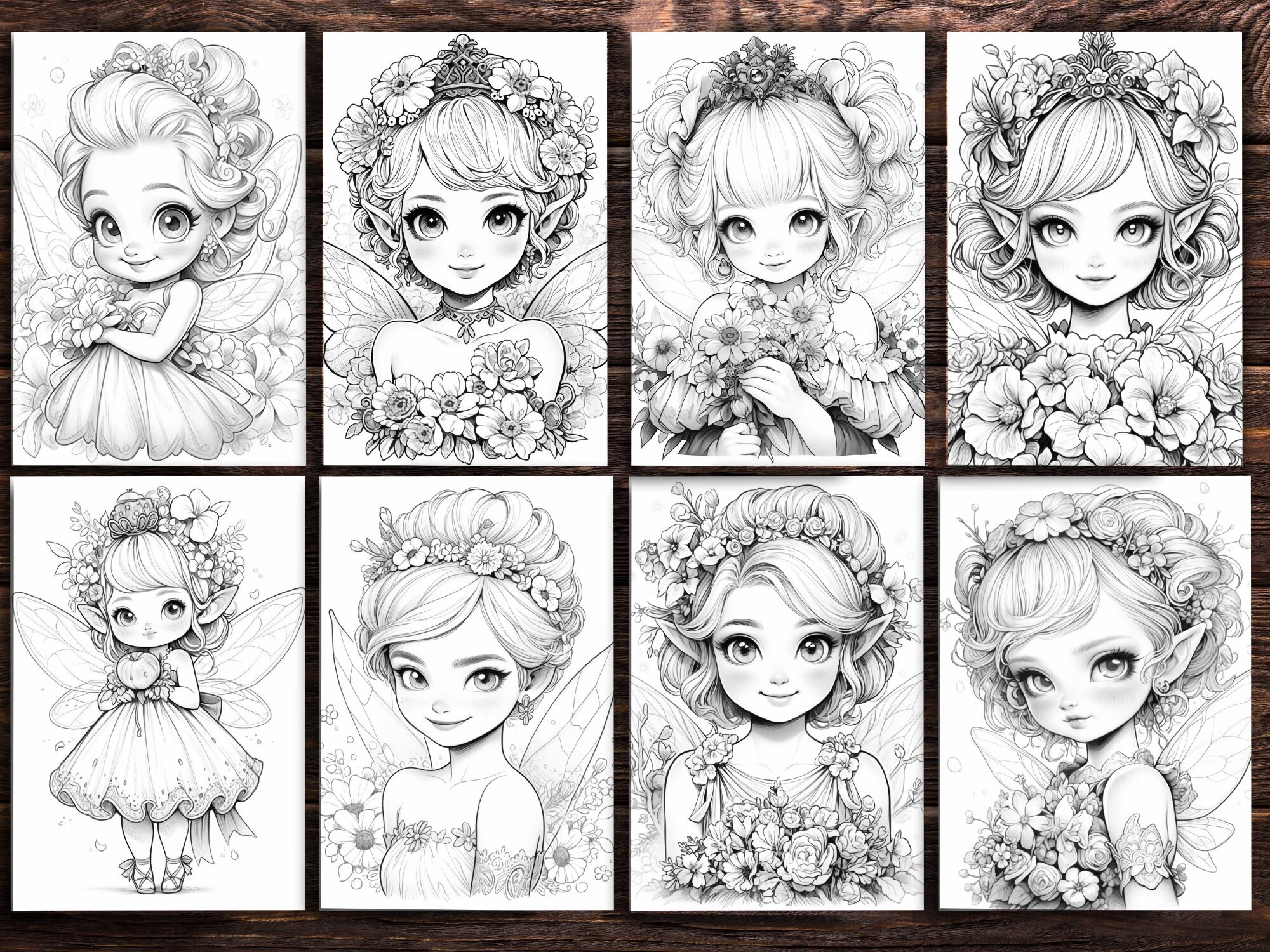 Flower Fairy, Coloring Pages for Adults and for Kids for Relax and ...