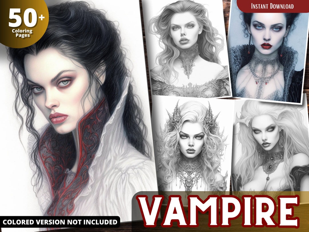 Vampire Coloring Pages for Adults and for Kids for Relax and Stress ...