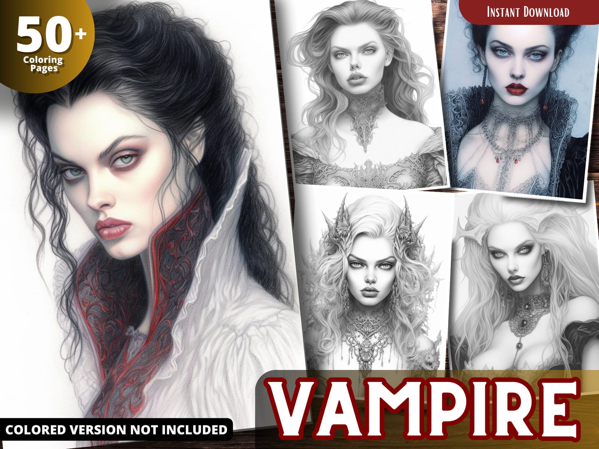 Vampire Coloring Pages for Adults and for Kids for Relax and Stress ...