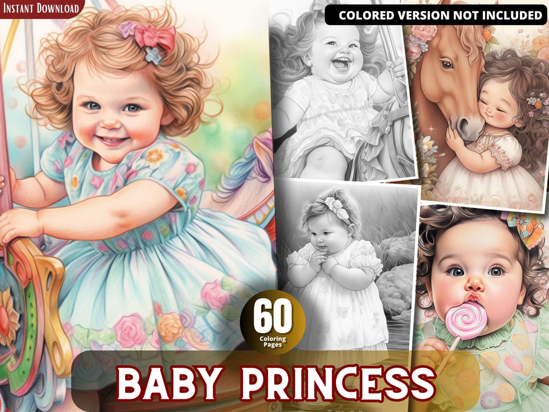 Cute Little Baby Princess Coloring Pages for Adults and for Kids ...