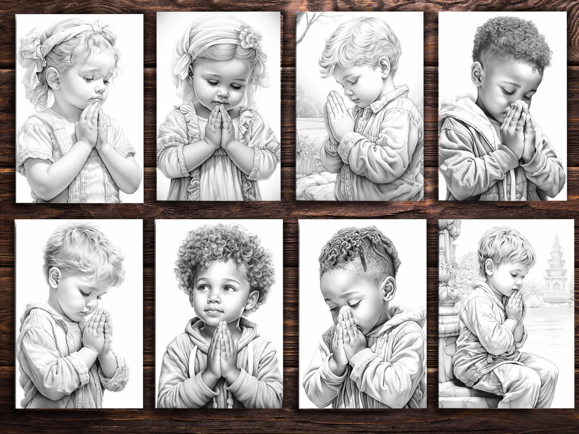 People Praying Coloring Pages for Adults and for Kids for Relax and ...