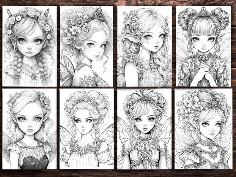 Butterfly Fairy, Coloring Pages for Adults and for Kids for Relax and ...