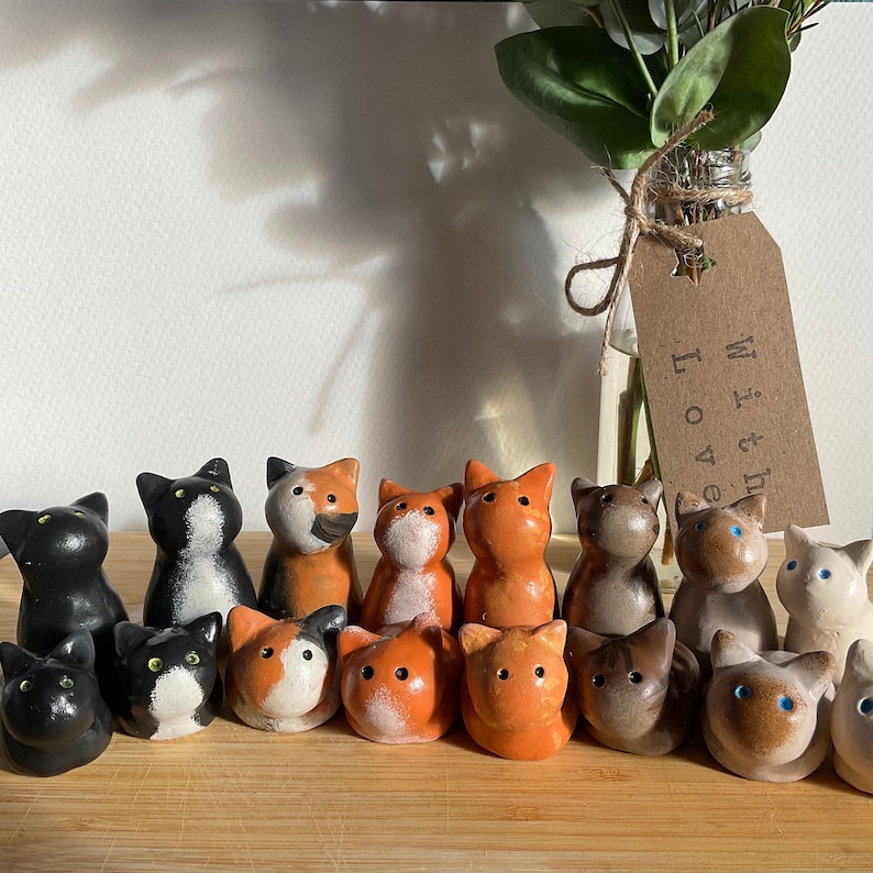 Polymer Clay Cat Figurines Customisable and Made to Order - Etsy Canada