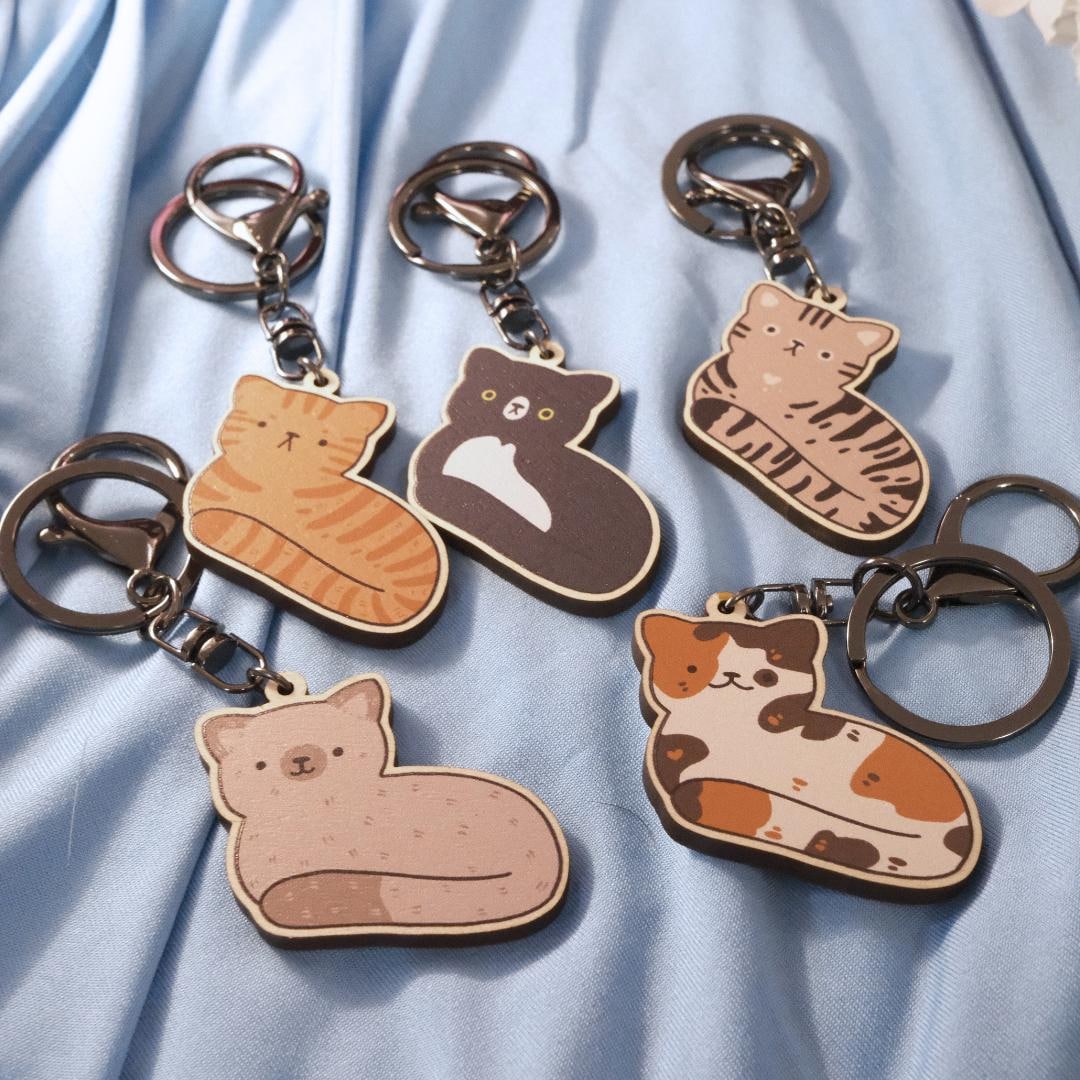 Kitty Keychains / Keyrings Adorable Accessories With a Handy Hook Clasp ...