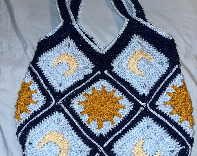 Sun and Moon Tote Bag Crochet PDF PATTERN Intermediate english - Etsy Canada