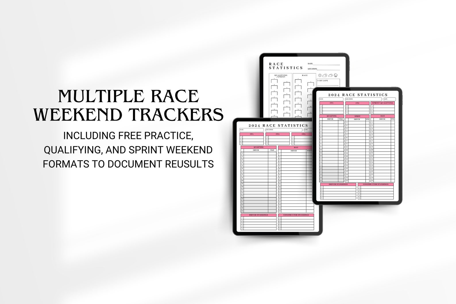 FORMULA 1 Tracker Pink Aesthetic Digital Race Journal Weekly F1 Planner ...